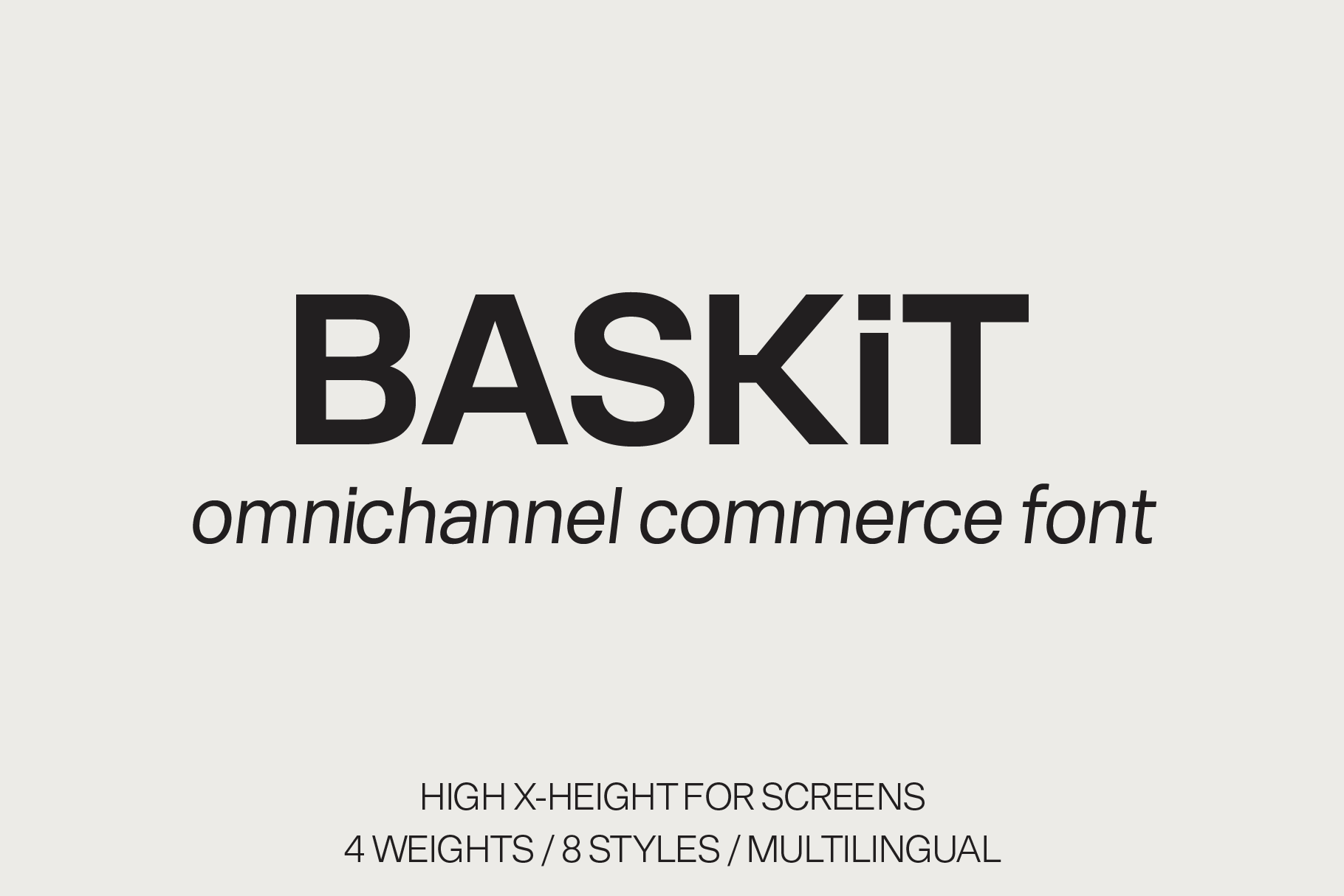 BASKiT eCommerce and Web Font | Designer Fonts by Momentum 18 Type Foundry