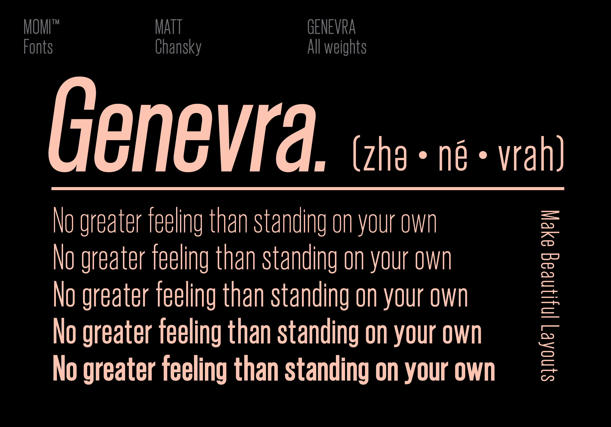 Genevra Condensed Designer Font | Momentum 18 Font Foundry